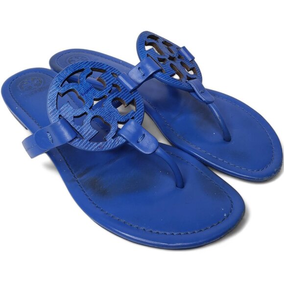 Tory Burch | Shoes | Tory Burch Miller Royal Blue Chunky Logo Thong ...